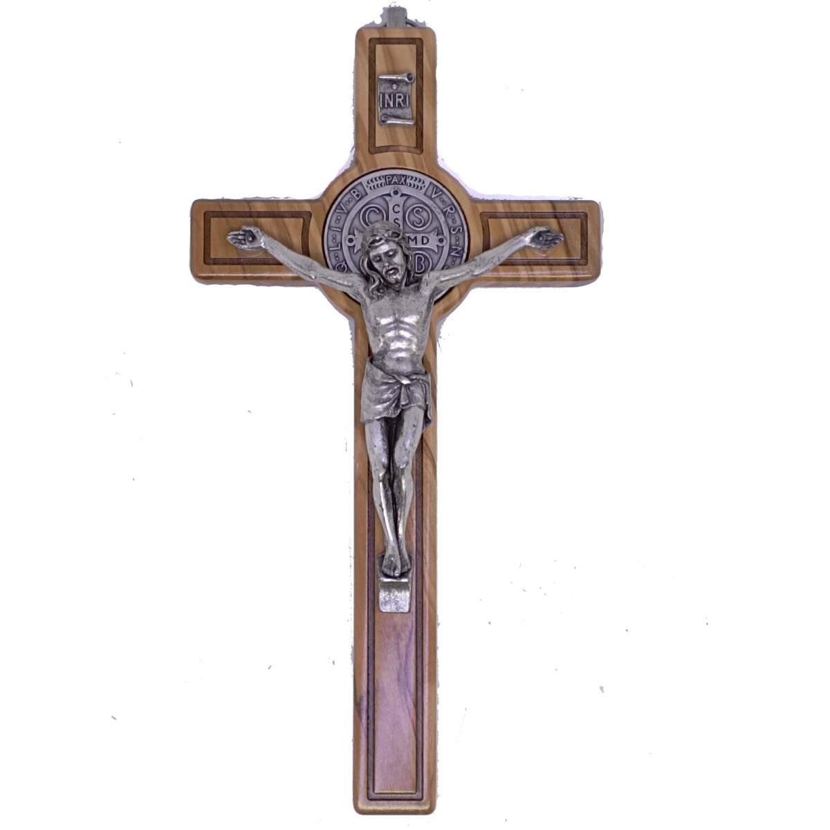 Crucifijo de madera cruz de San Benito para colgar con el Cristo en ...