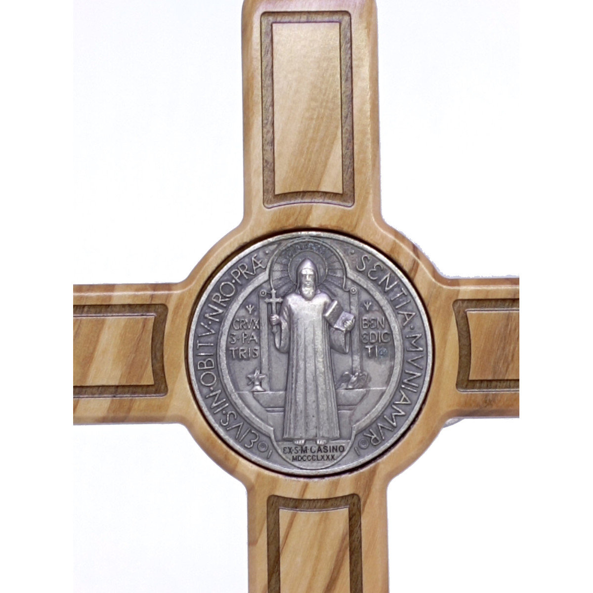 Crucifijo de madera cruz de San Benito para colgar con el Cristo en ...